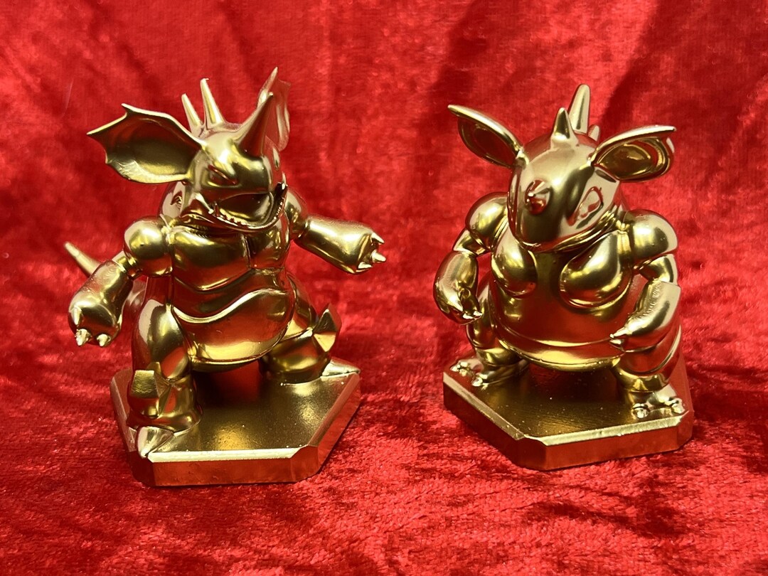 Pokemon #031 Nidoqueen and #034 Nidoking Figure Set Gold tcg Statue - Etsy