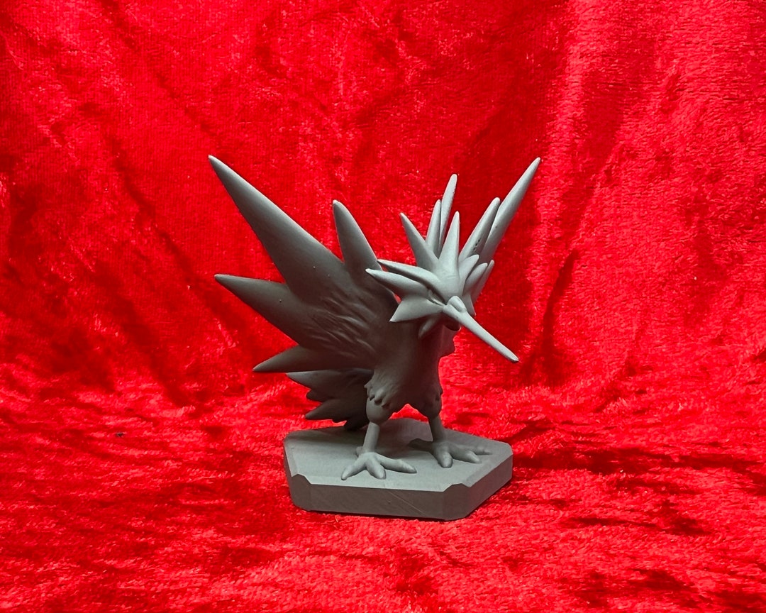 Pokemon Figure Statue Zapdos Grey Trophy Statue Legendary Bird - Etsy