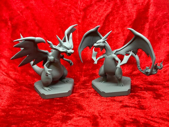 Pokemon 006 Mega Charizard X and Y figures Grey TCG Statue Mega Set