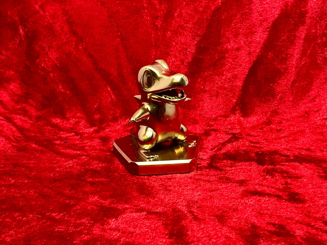 Pokemon Figure Statue Totodile Gold Trophy Statue - Etsy