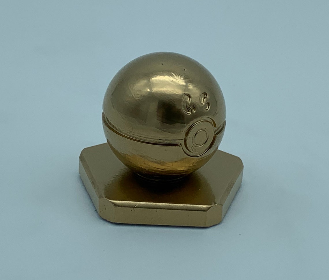 Pokemon Pokeball GS Ball figure statue Gold trophy statue | Etsy