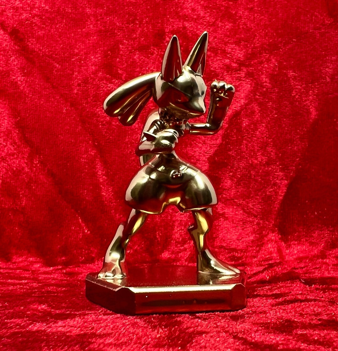 Pokemon Figure Statue Lucario Gold Trophy Statue - Etsy