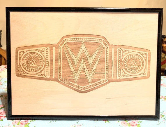 WWE Championship Engraved Wooden Photo Replica A4 Framed Aew - Etsy