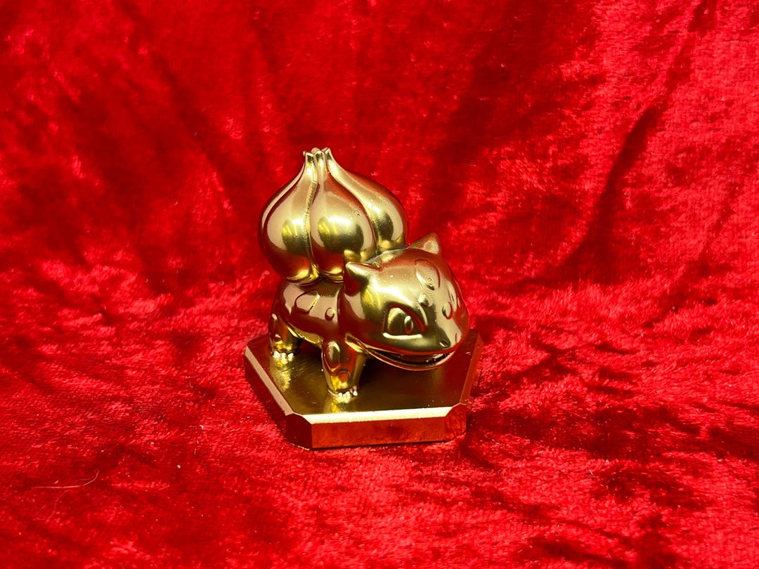 Pokemon #001 Bulbasaur Figure Gold tcg Statue - Etsy