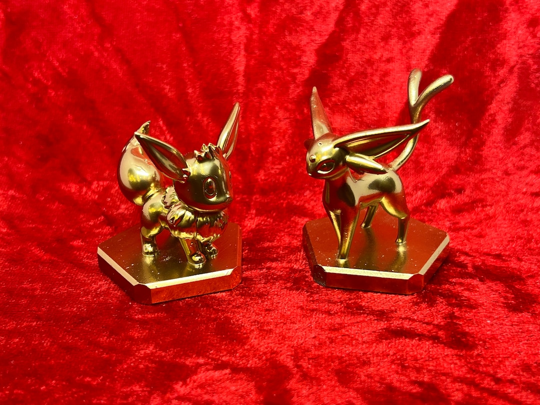 Pokemon 133 Eevee and 196 Espeon Figure Goldtcg Statue - Etsy