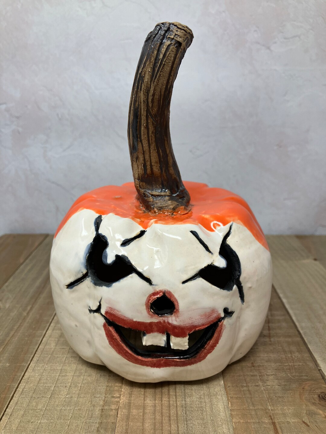 Handmade Ceramic Jack-o-lantern - Clown - Discounted - Etsy
