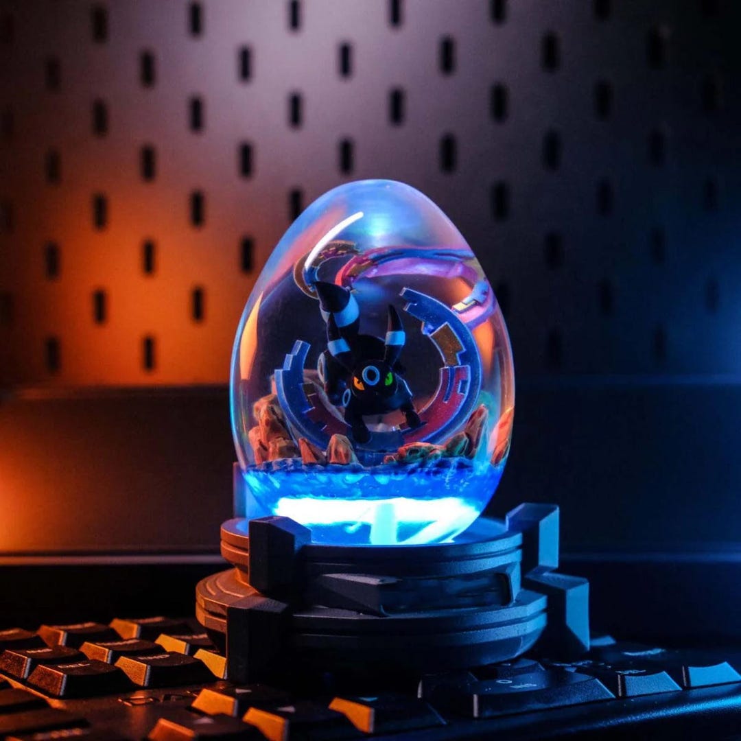 Pokemon Umbreon Resin Egg Lamp LED Night Light Handmade Dark Type Eevee ...