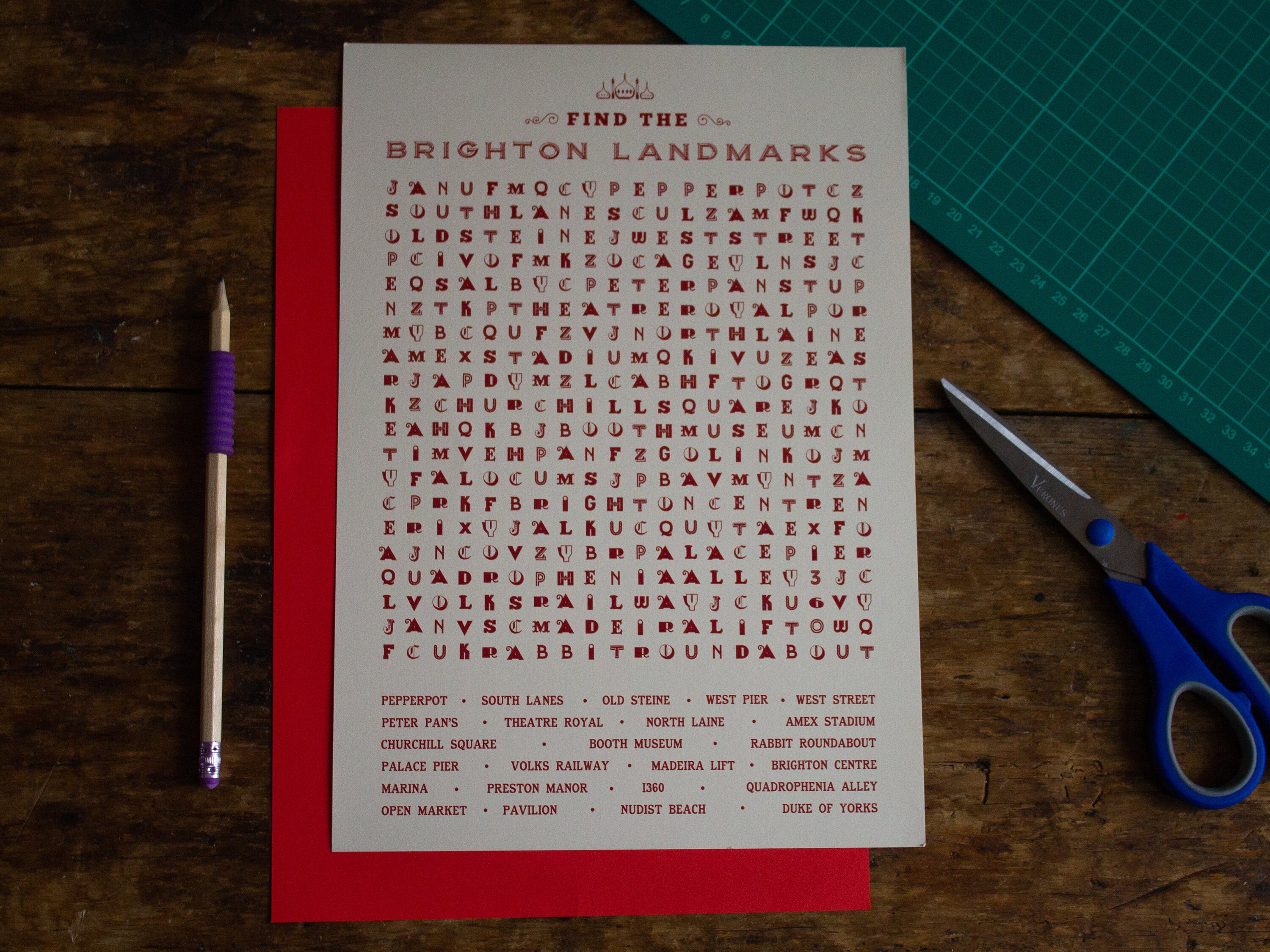 Brighton Landmarks Wordsearch - Etsy UK