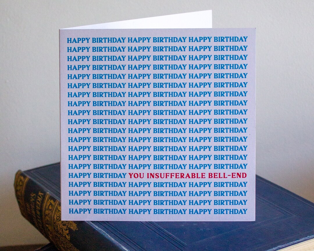 Bellend Funny Birthday Card - Adult Humour - Etsy