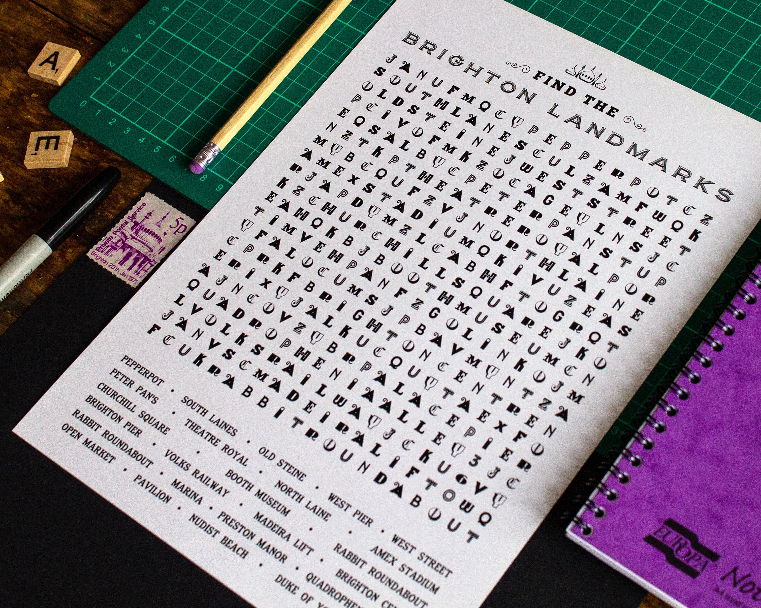 Brighton Landmarks Wordsearch - Etsy UK