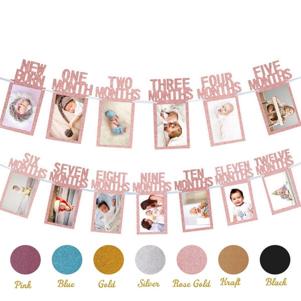 1 12 Months Birthday Banner - Etsy