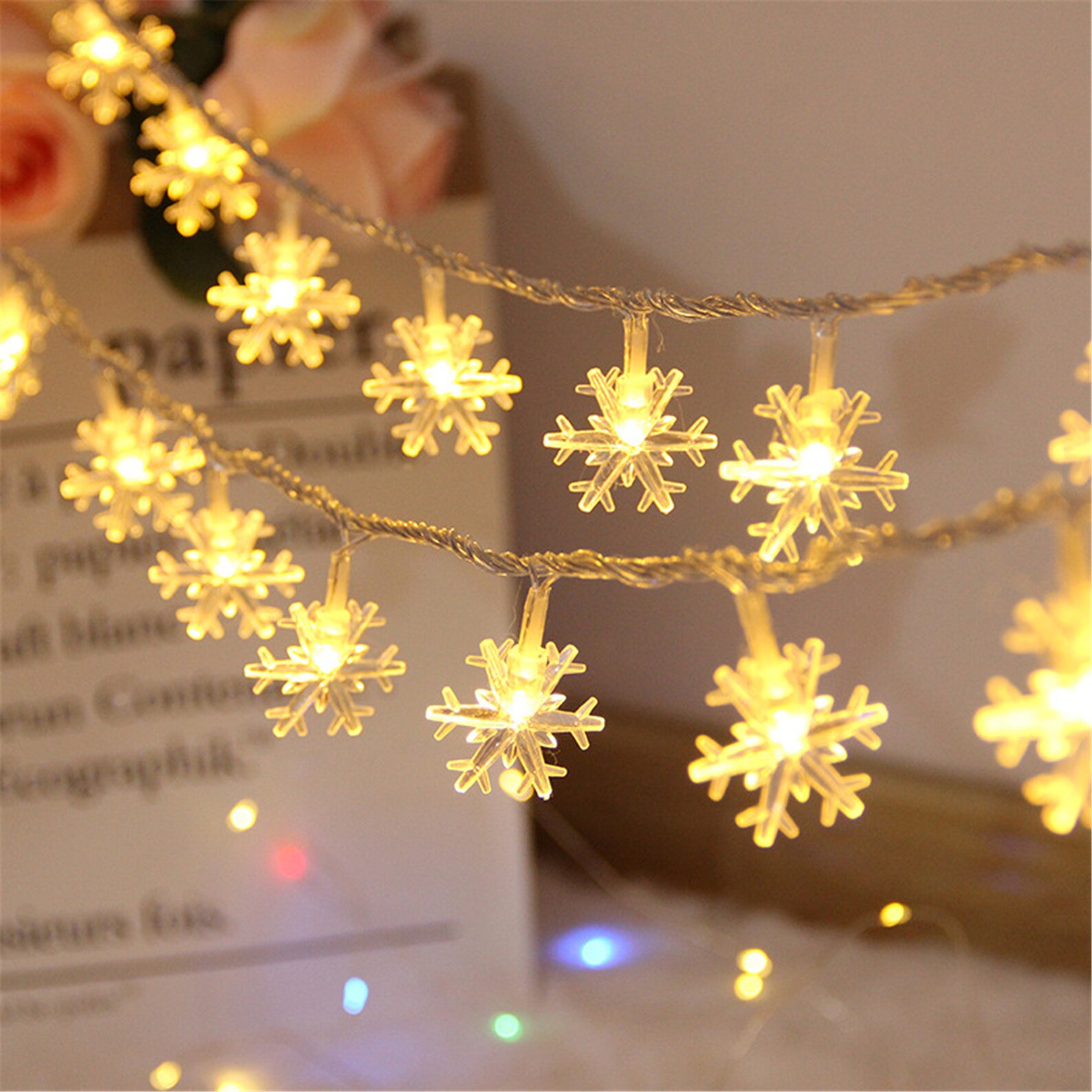Christmas String Lights-fairy Snowflake Led String Lights for - Etsy