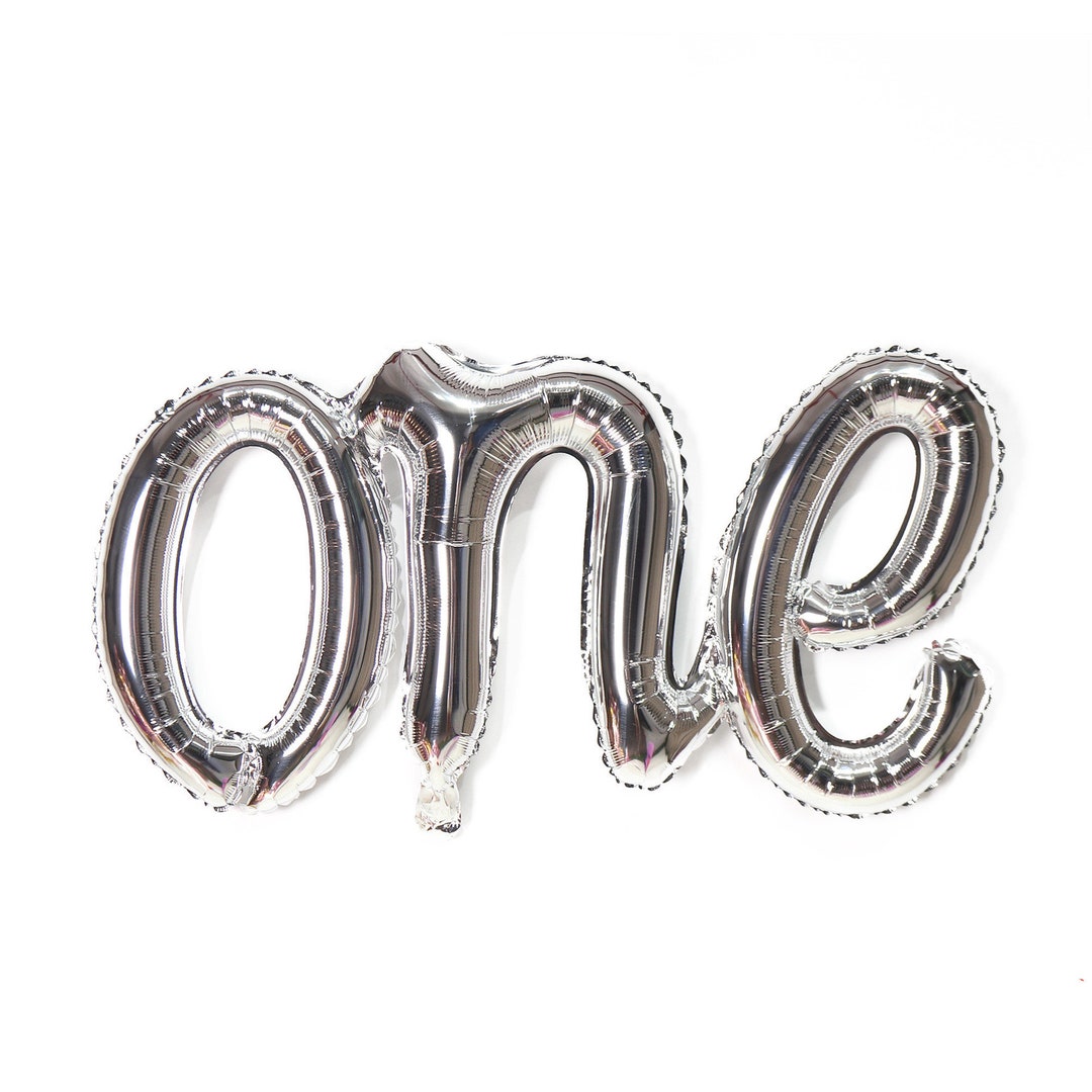 Silverone Sript Balloon-41 One Balloon-1st Birthday Balloon Props-cake ...