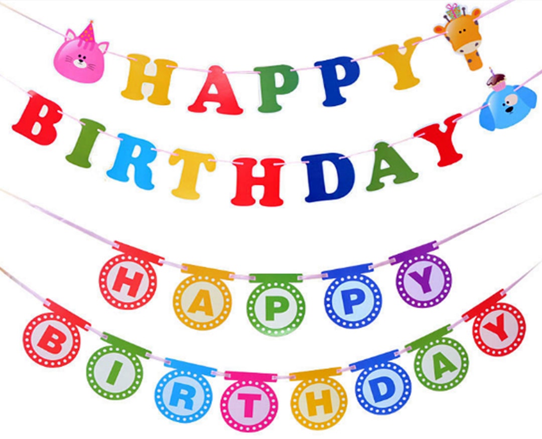 Happy Birthday Banner Colorful Birthday Banner girl or Boy - Etsy
