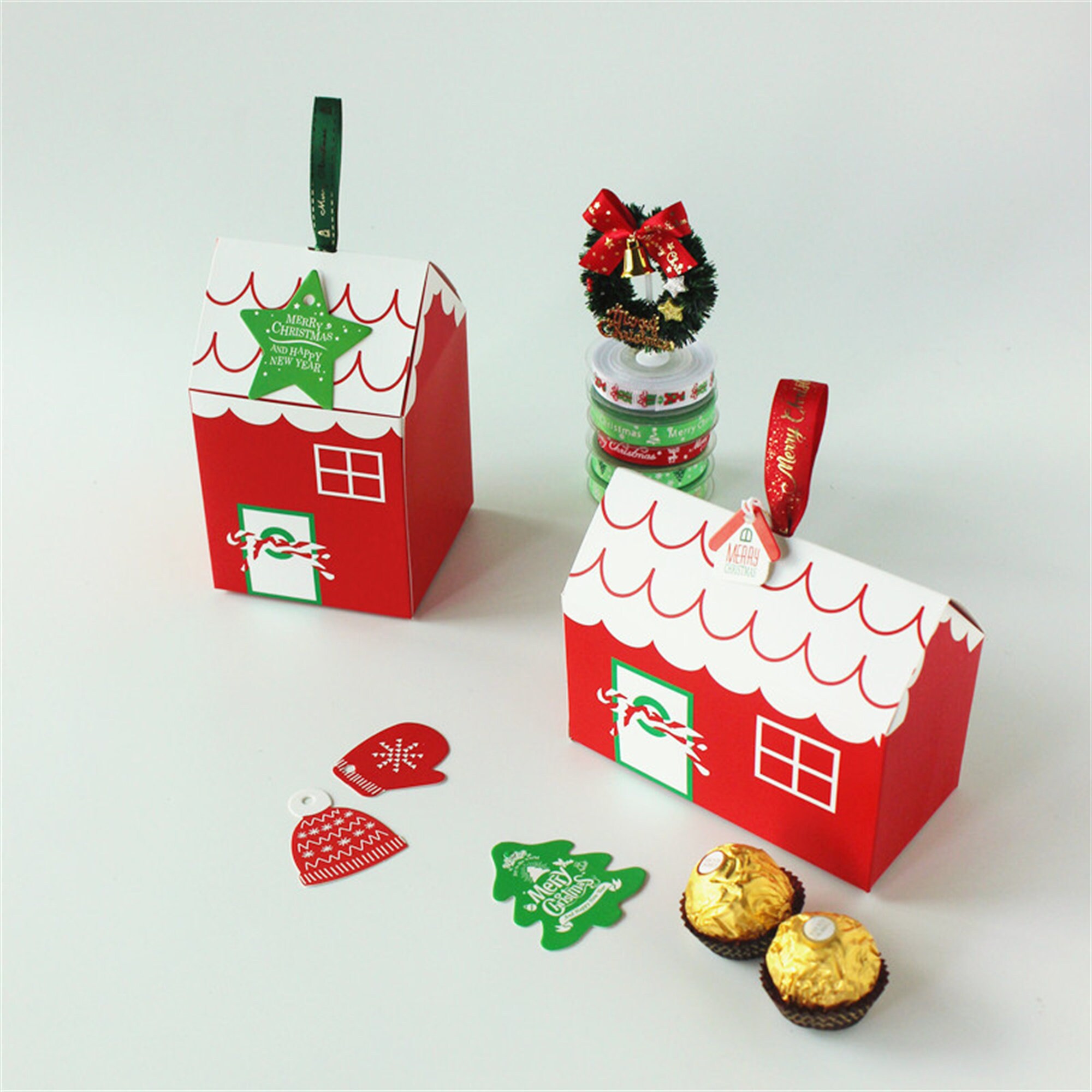 Christmas House Party Favor Boxes-house Candy Boxes-house Gift - Etsy