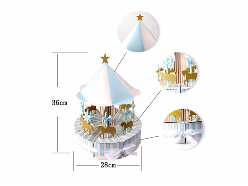10 Pcs Carousel Party Favor Boxes-wedding Candy Favour - Etsy