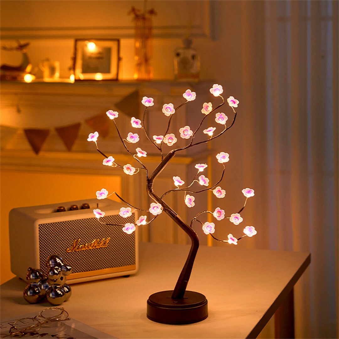 35 Led Flower Tree Lights USB & Battery Case Powered Room Decoration ...
