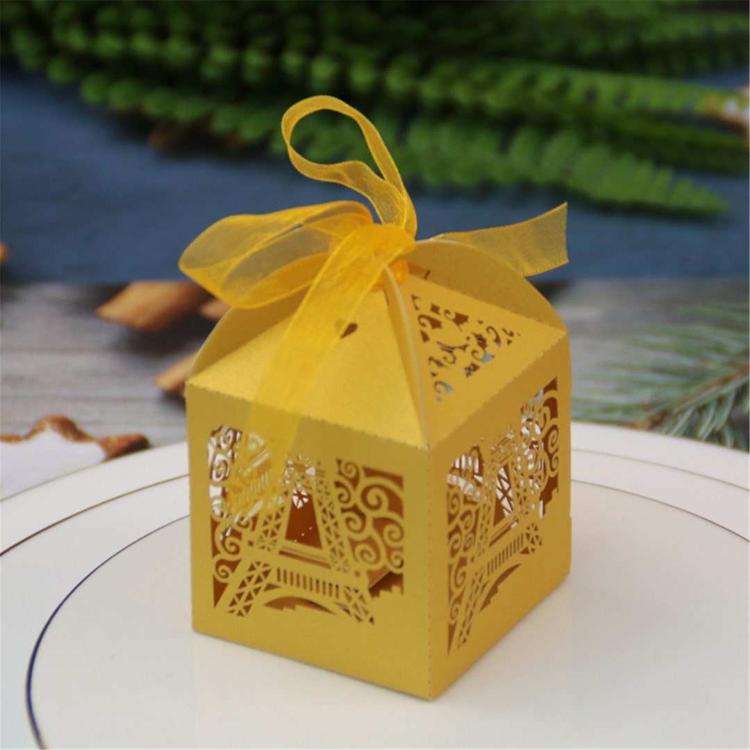 Eiffel Tower Favor Boxes-laser Cut Party Favor Box-creative Candy Box ...