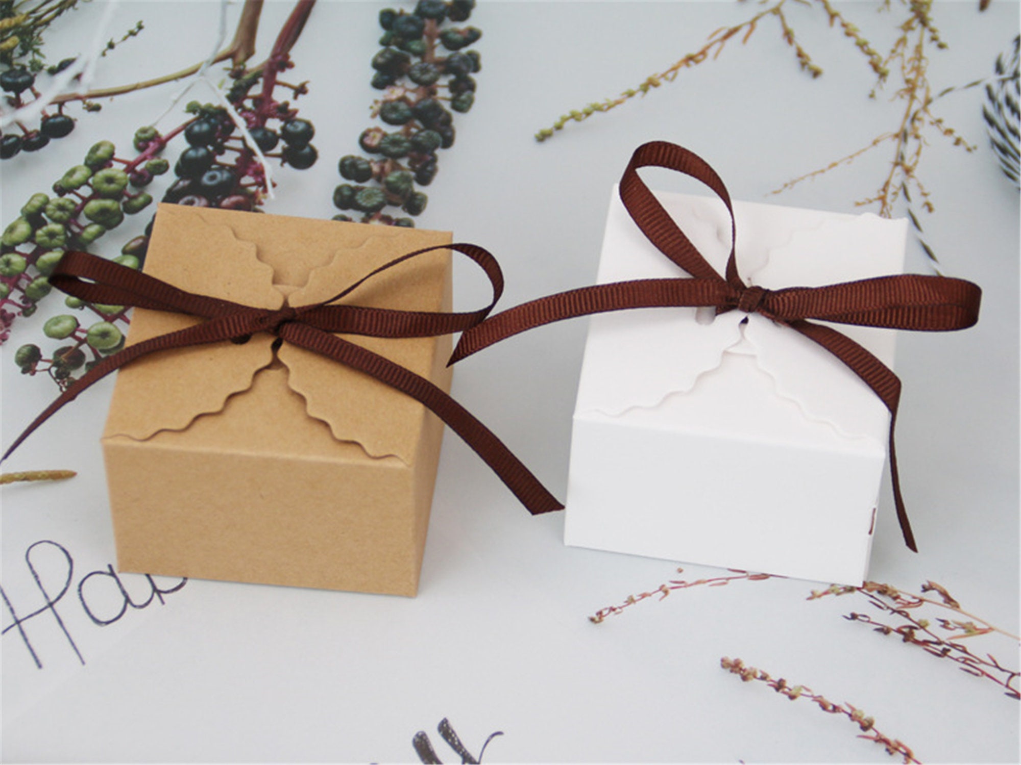 Brown Kraft Party Favor Boxes-rustic Wedding Favor Box-candy | Etsy