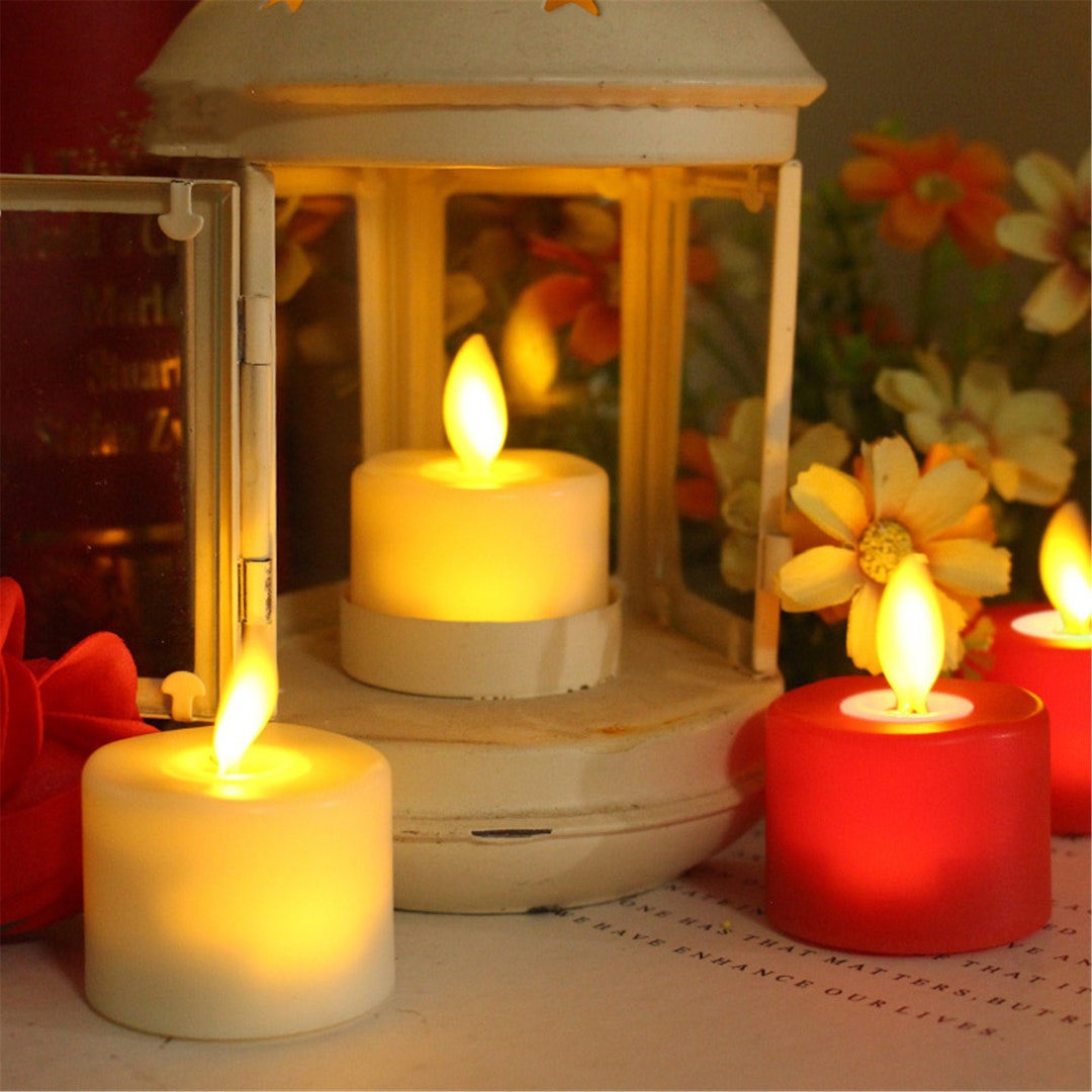 Battery Operated Led Tealight-flameless Tealights With Flickering Bulb ...
