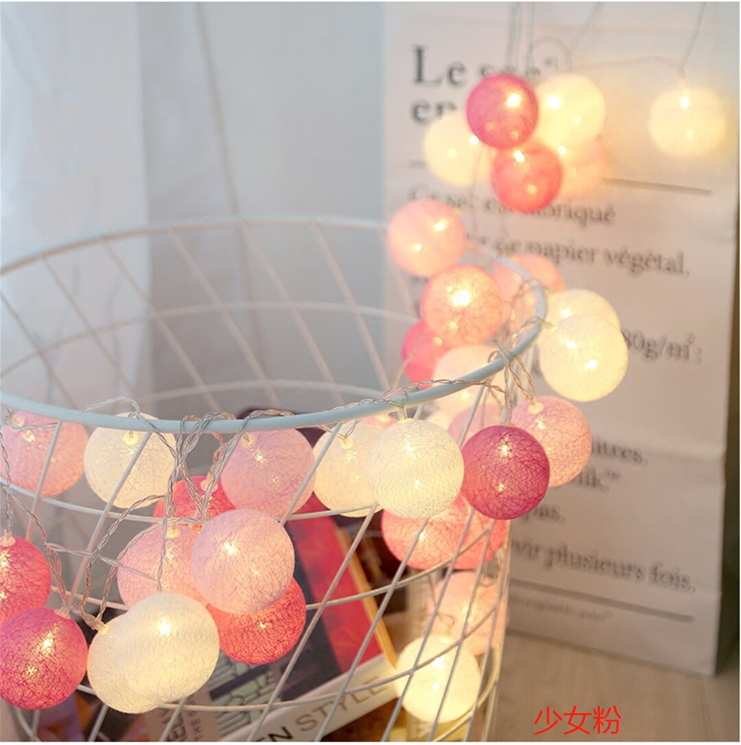 Personalized Cotton Ball String Lights-led Fairy String Lights-hanging ...