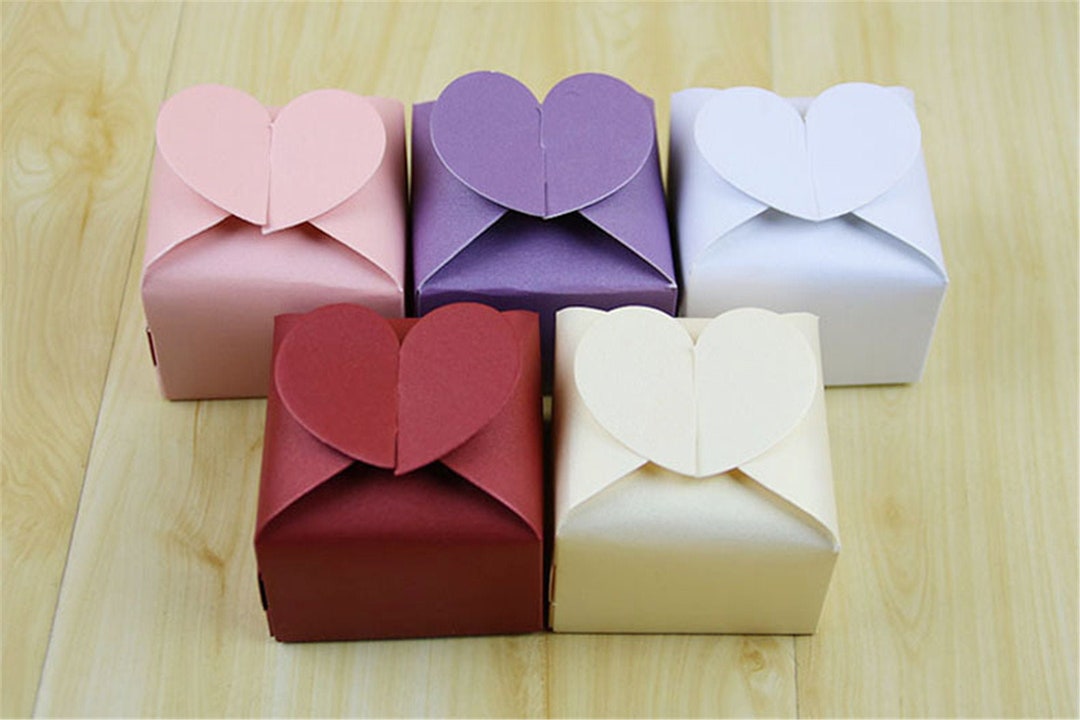 Heart Shape Wedding Favor Boxes-bridal Shower Candy Boxes-treat Boxes ...