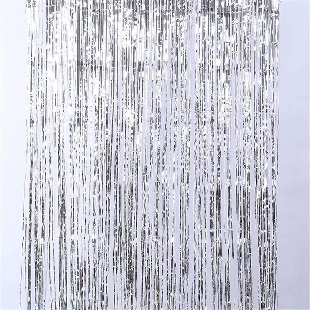 Silver Fringe Curtain Wall Decorations-birthday Pack Drop Drop Foil ...