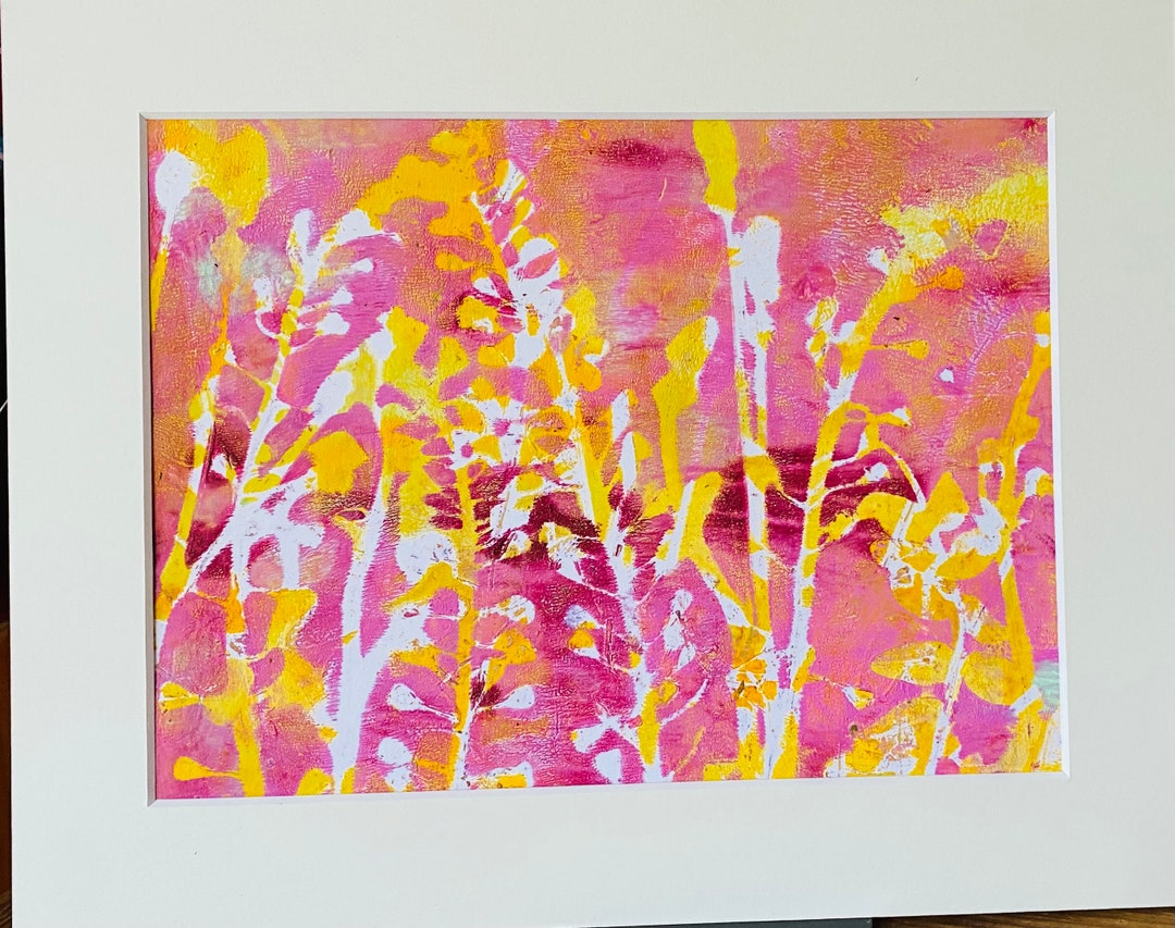Handmade Plant Print, Original Monotype, Monoprint, Gelliprint Art ...