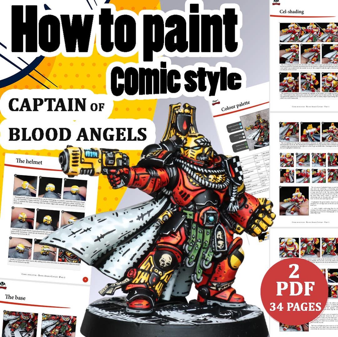 How to Paint - Comic Book Style - Blood Angels Captain. PDF - Etsy