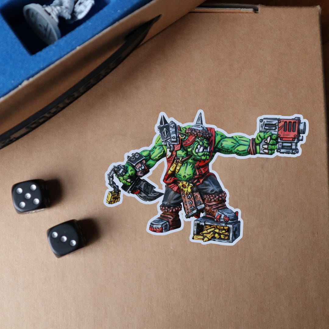 Ork Nob Large Waterproof Sticker Satin Finish Die Cut Sticker Comic ...