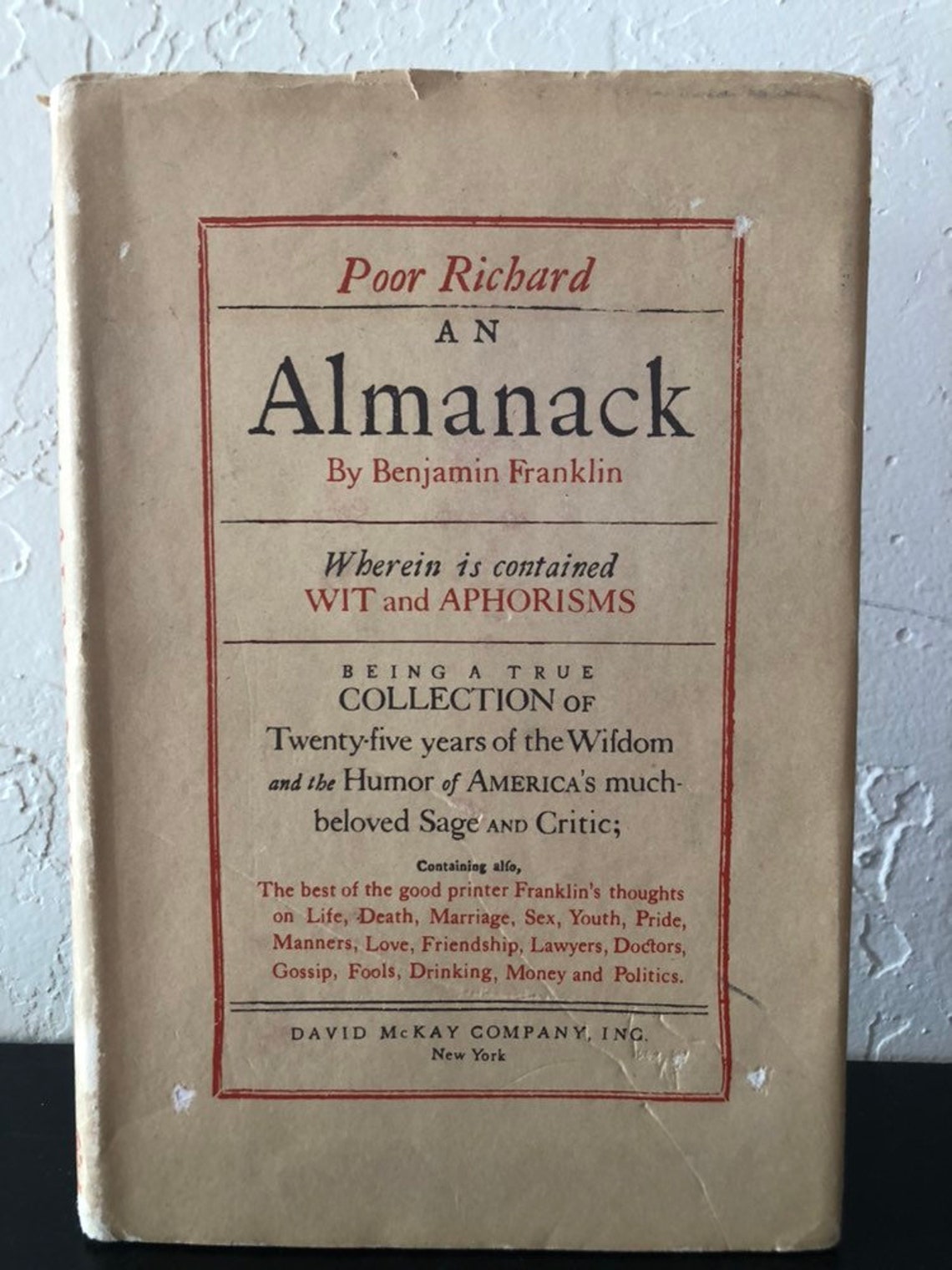 Poor Richard: An Almanack Ben Franklin 1976 David McKay | Etsy