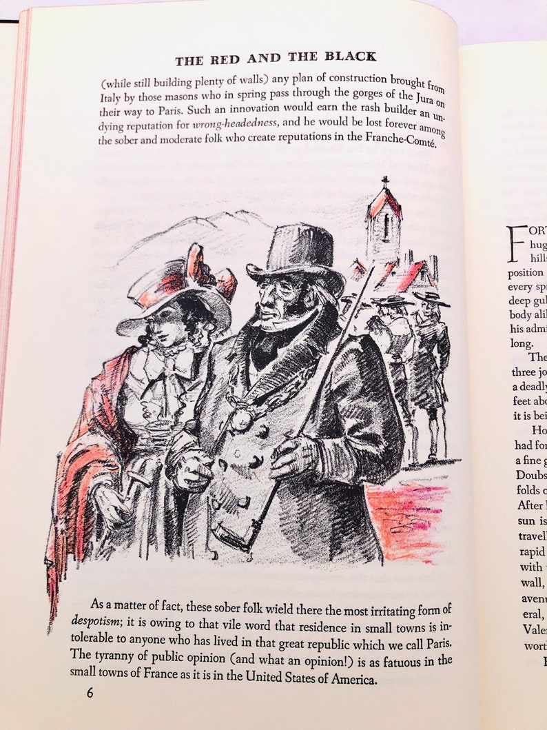 The Red and the Black. by Stendhal. Illustrations by Rafaello - Etsy