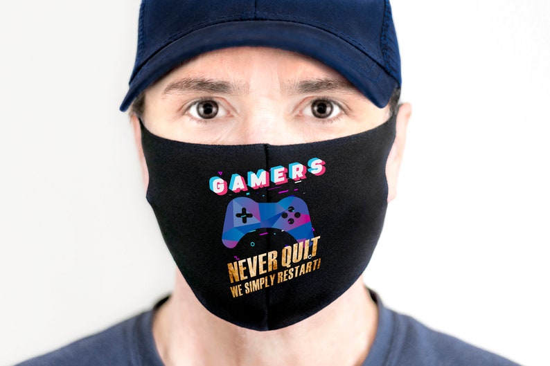 Masque de visage de jeu vidéo joueurs nont jamais quitté | Etsy