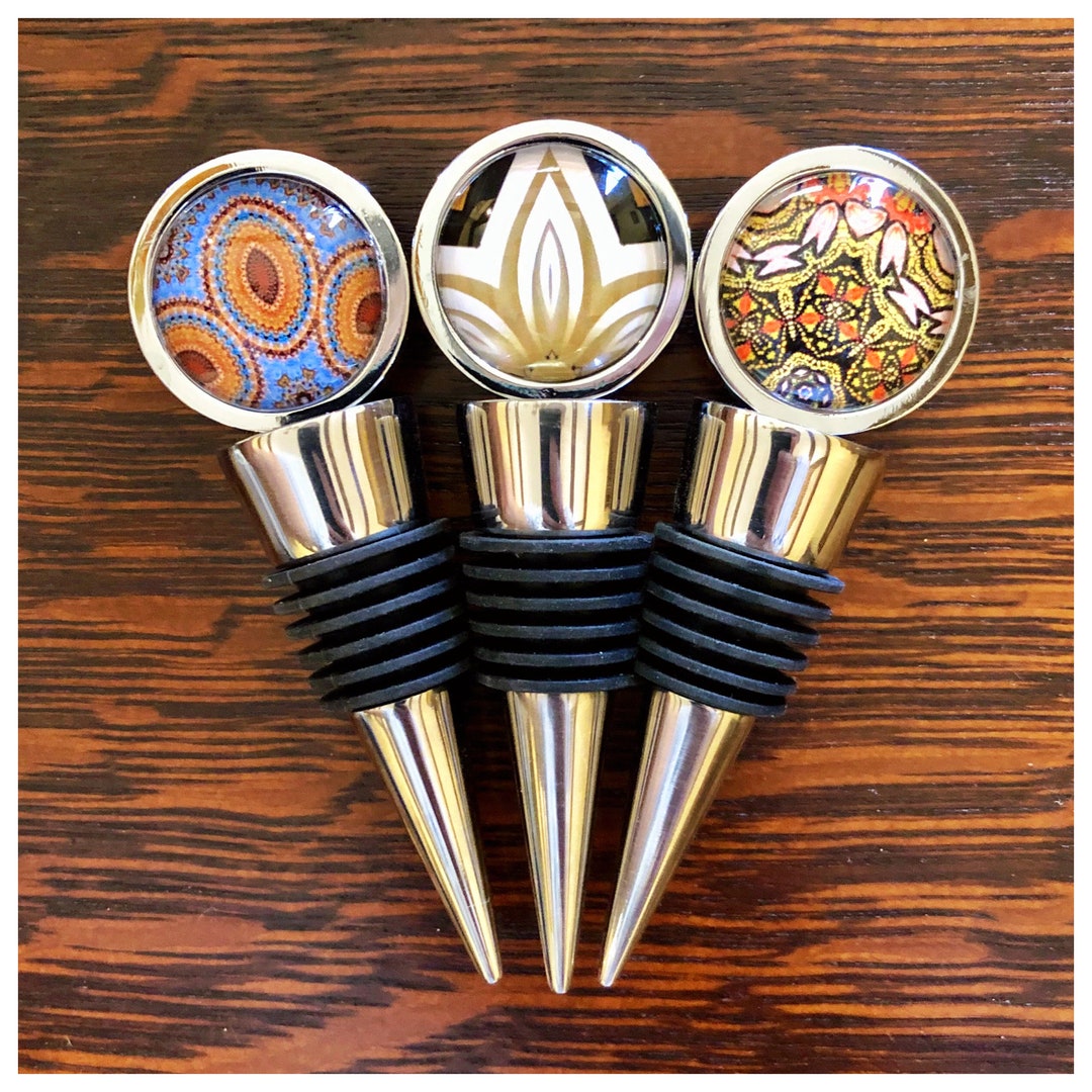Wine Stoppers, Original Designs Set on Stainless Steel Base, Unique ...