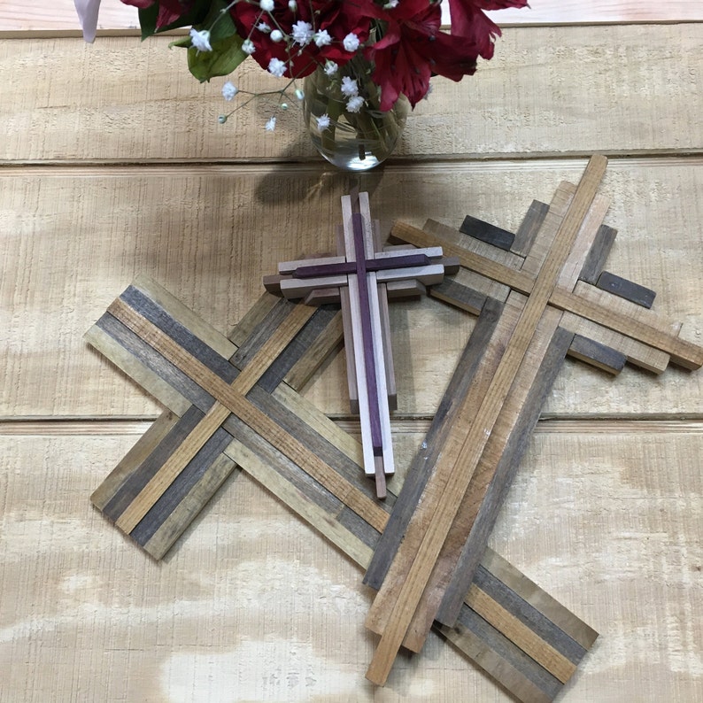 Wooden Cross Wall Decor, Rustic Cross Art, Religious Home Decor ...