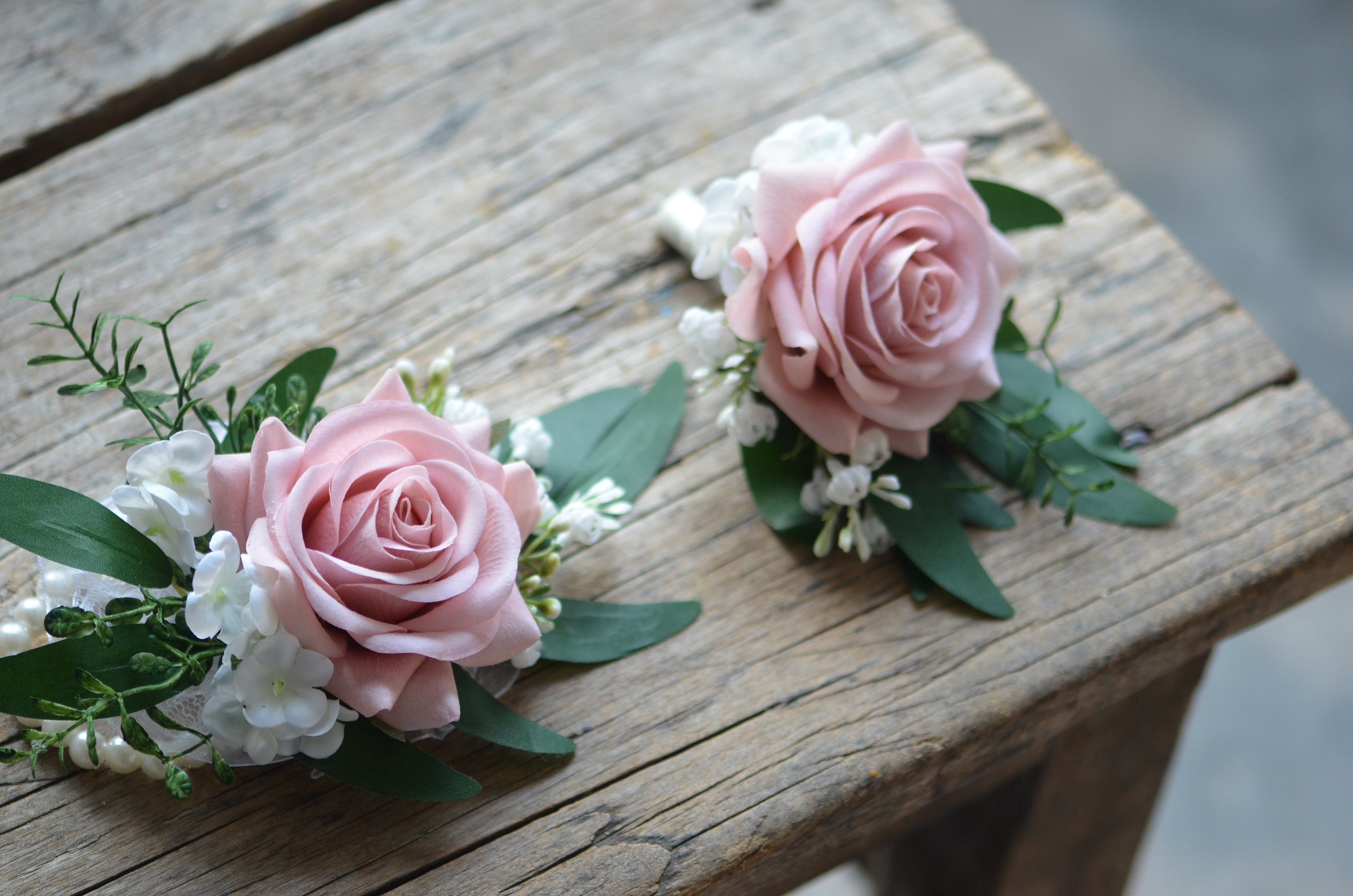 Real Touch Dusty Rose Pink Boutonnieres Wedding Boutonniere & - Etsy