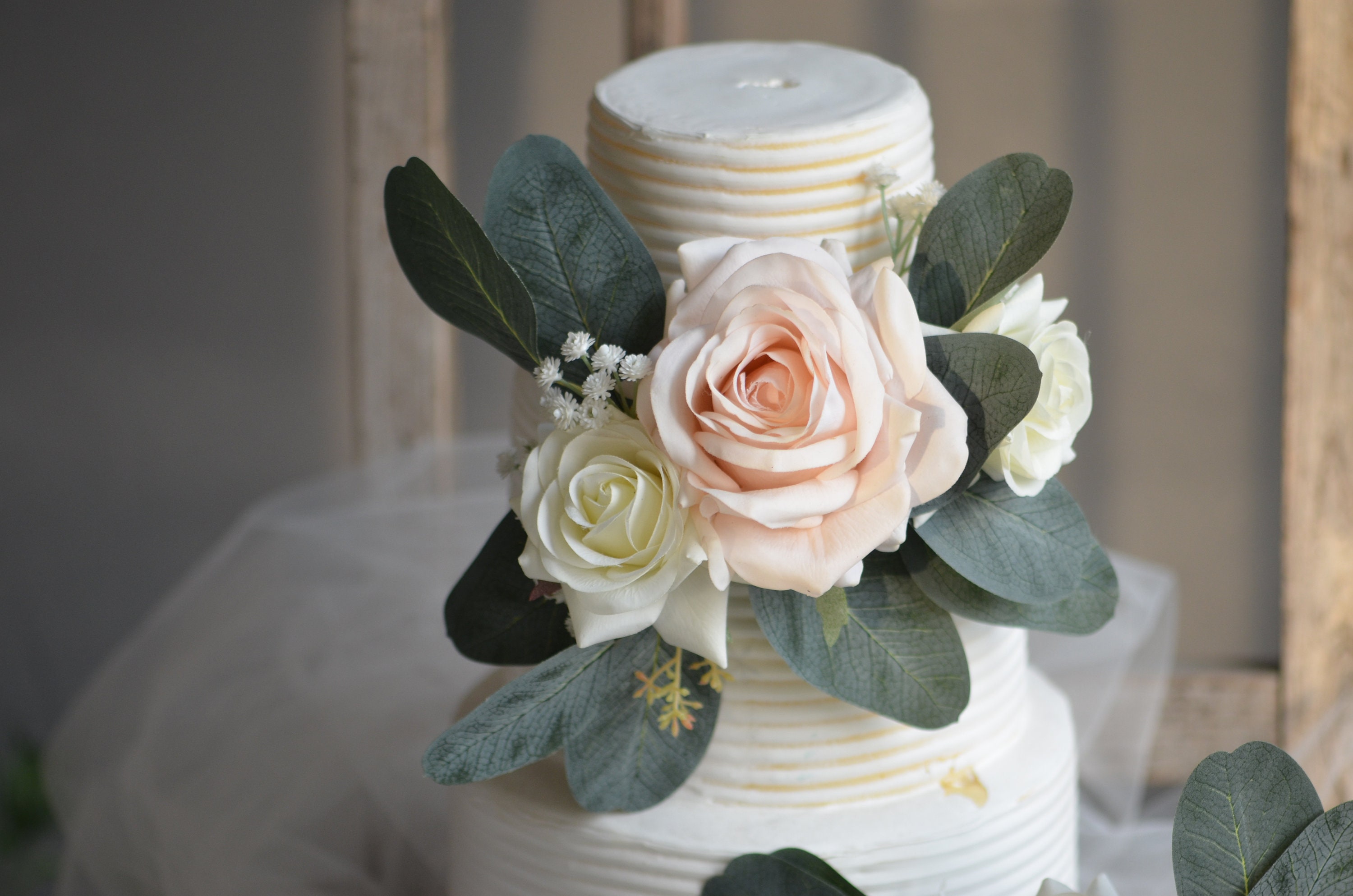 Faux Flowers Cake Topper Flowers Real Touch Roses Cake - Etsy