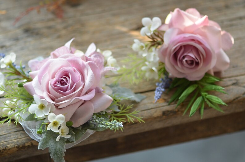 Lilac Mauve Light Purple Boutonniere Real Touch Rose - Etsy