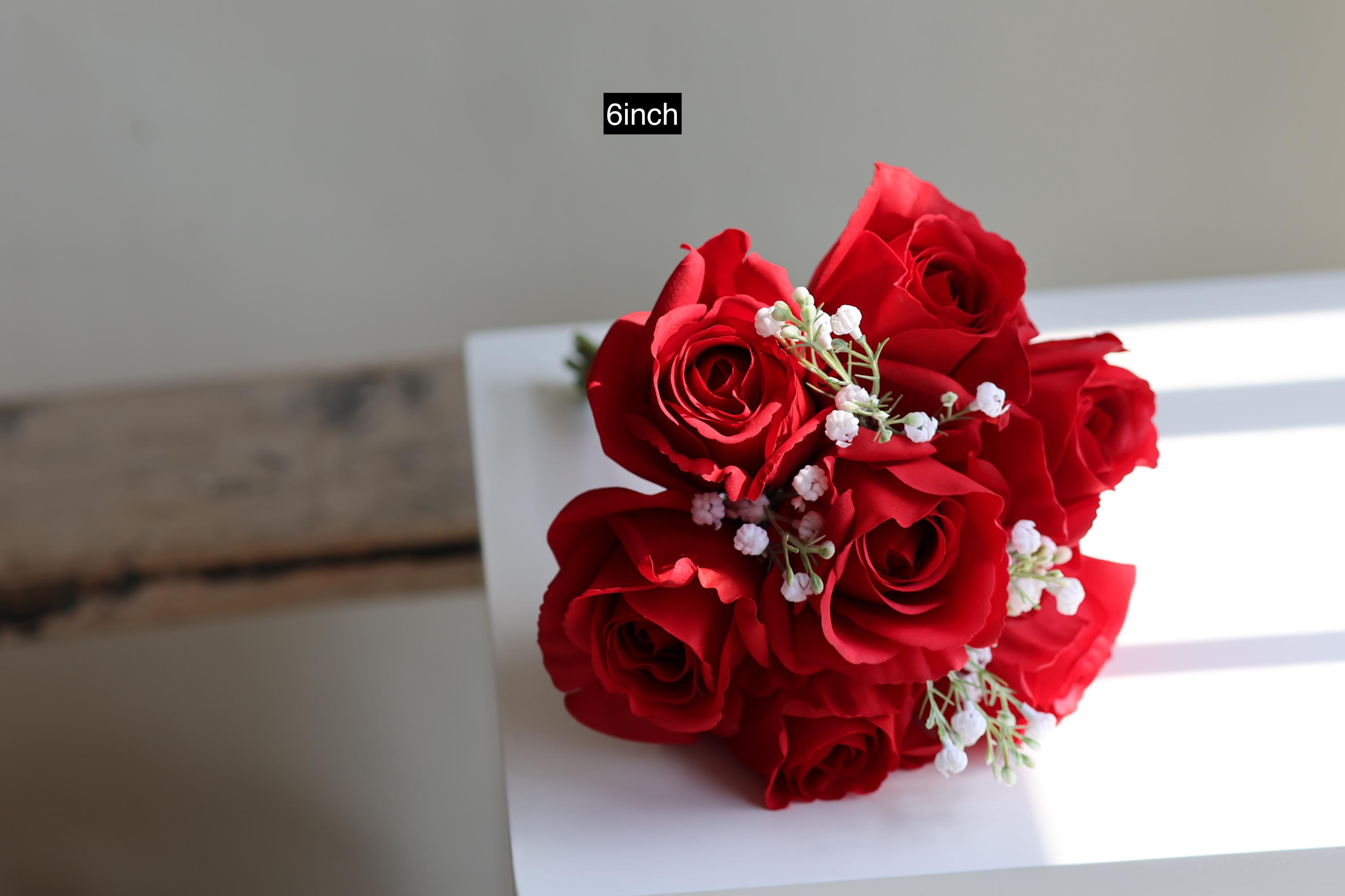 Faux Red Roses Bridal Bouquet: Real Touch Wedding Flowers - Etsy