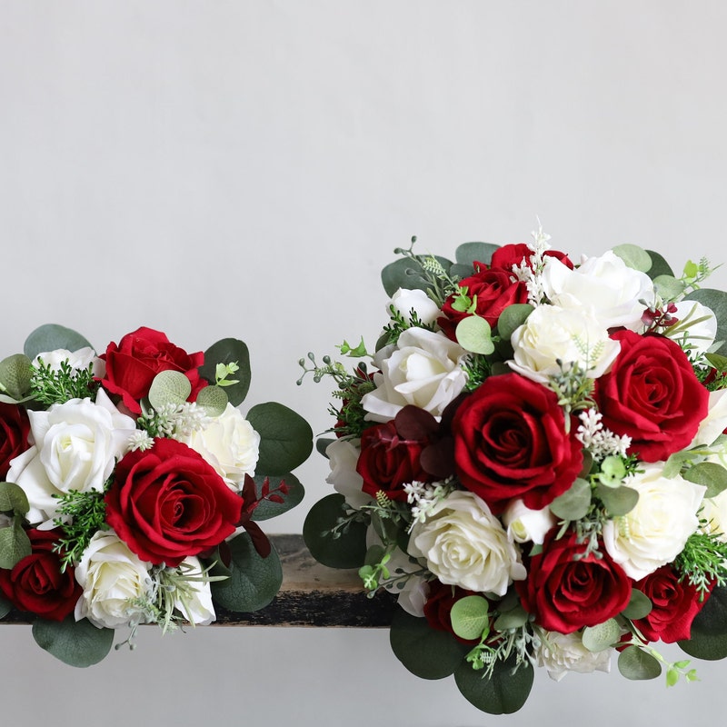 Red Bridal Bouquet - Etsy UK