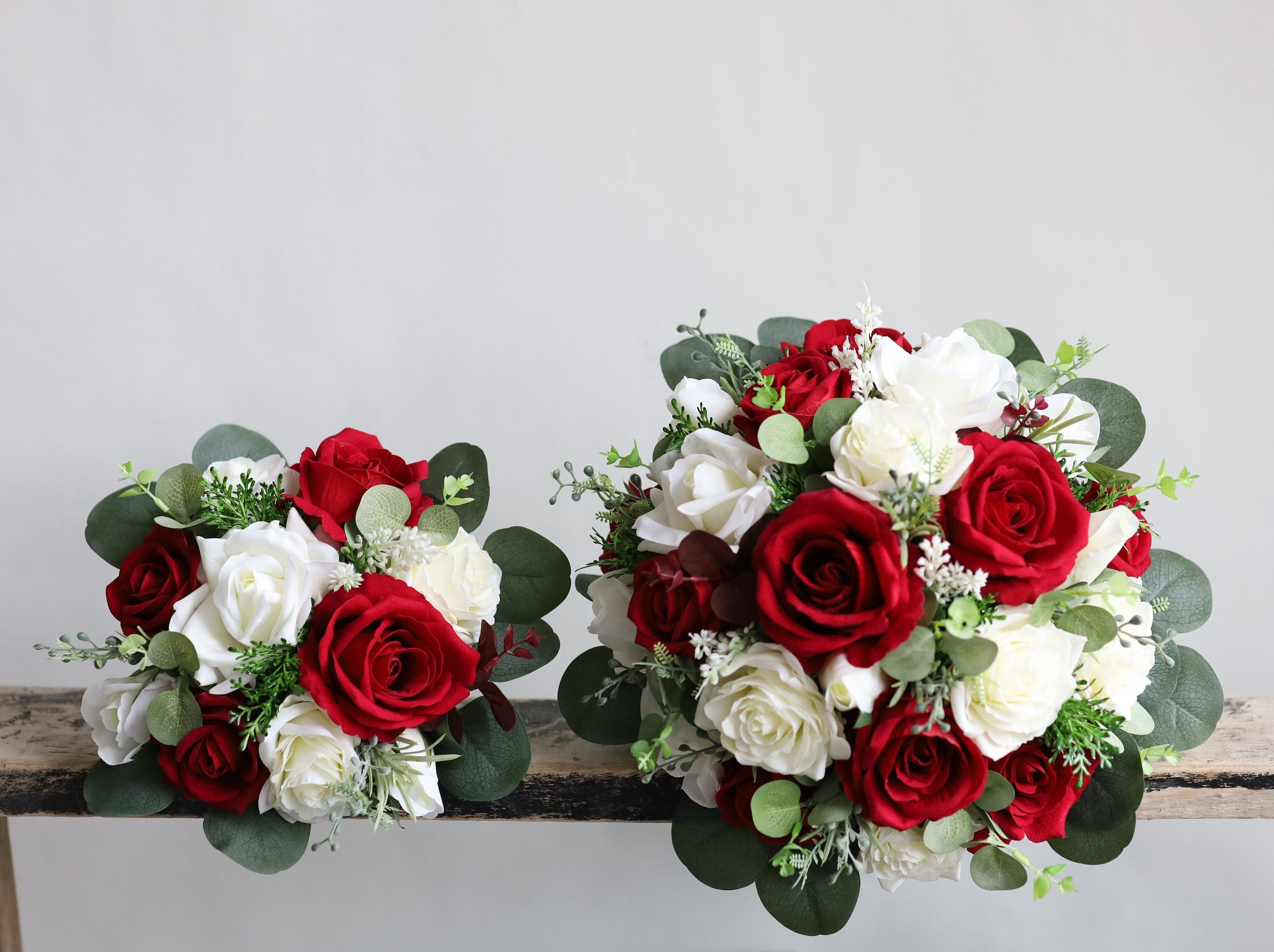 Red And White Rose Bouquet