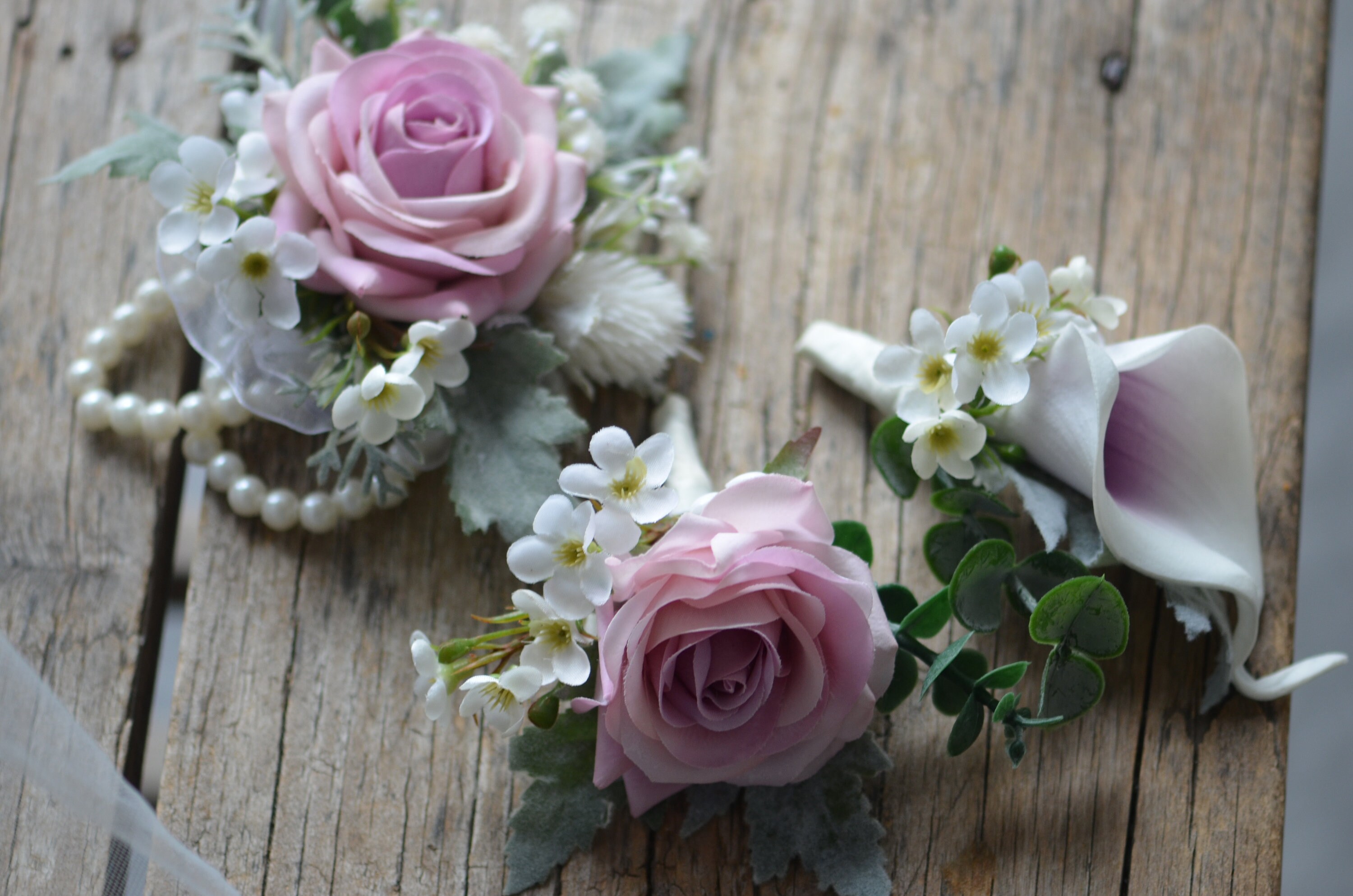 Real Touch Lilac Mauve, Light Purple Boutonniere, Wedding Boutonniere ...
