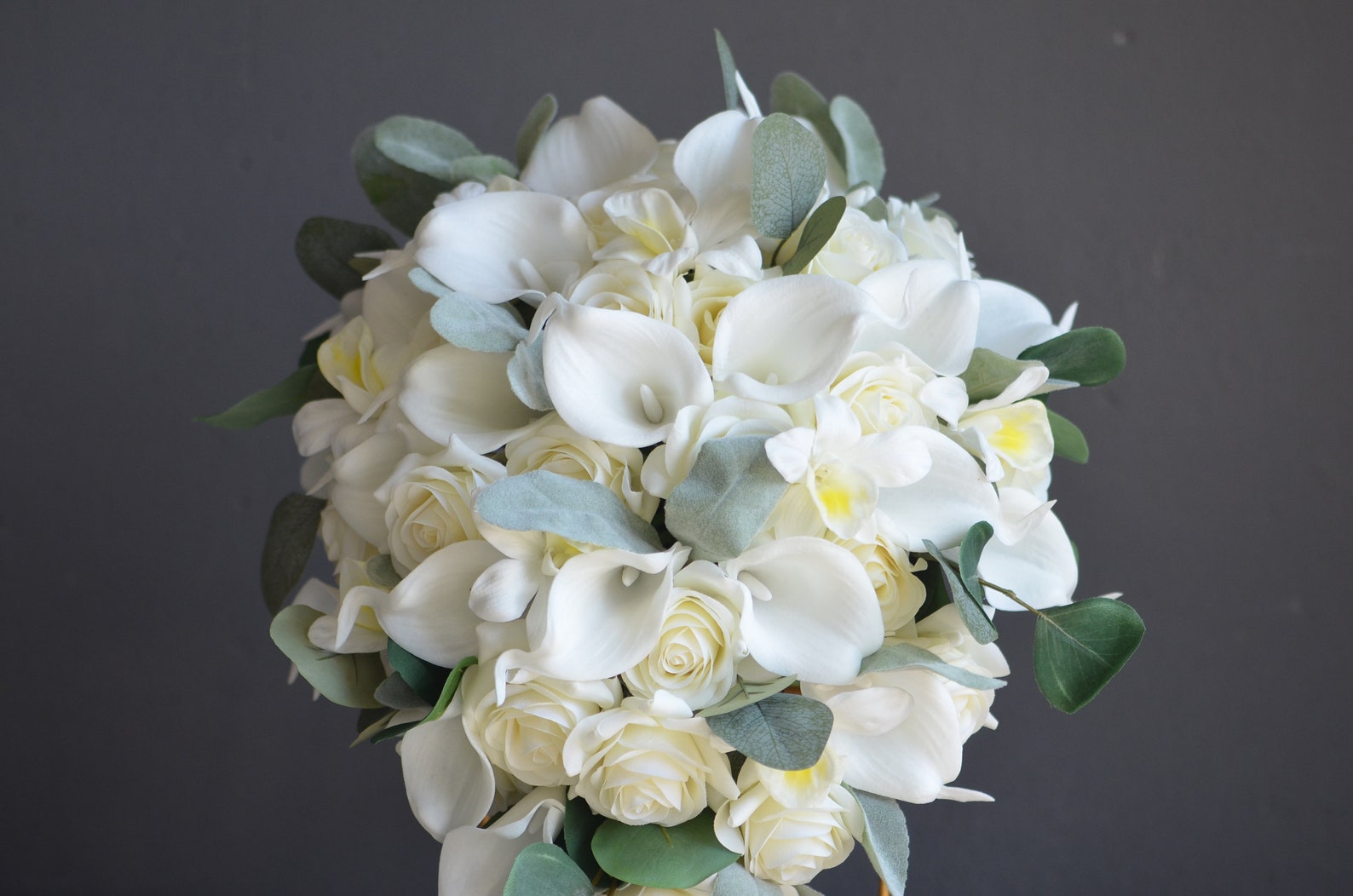 Fake Ivory White Wedding Bouquets Ivory Real Touch Roses - Etsy