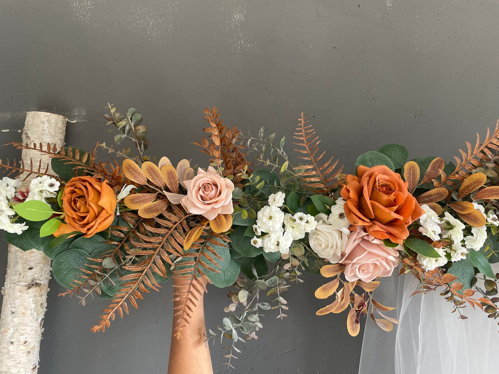 Fake Rust Burnt Orange Terracotta Garland, Fall Wedding Archway Flower ...