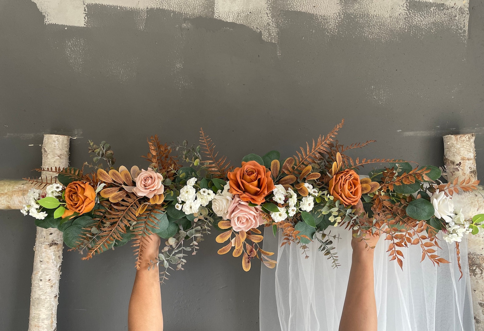 Fake Rust Burnt Orange Terracotta Garland, Fall Wedding Archway Flower ...