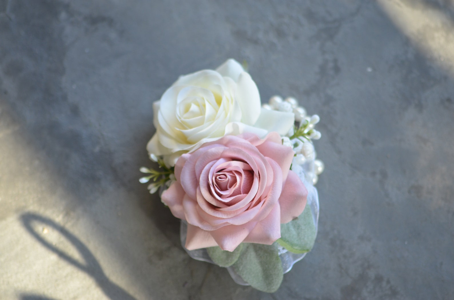 Artificial Rose Pink White Roses Wedding Bouquet Real Touch - Etsy