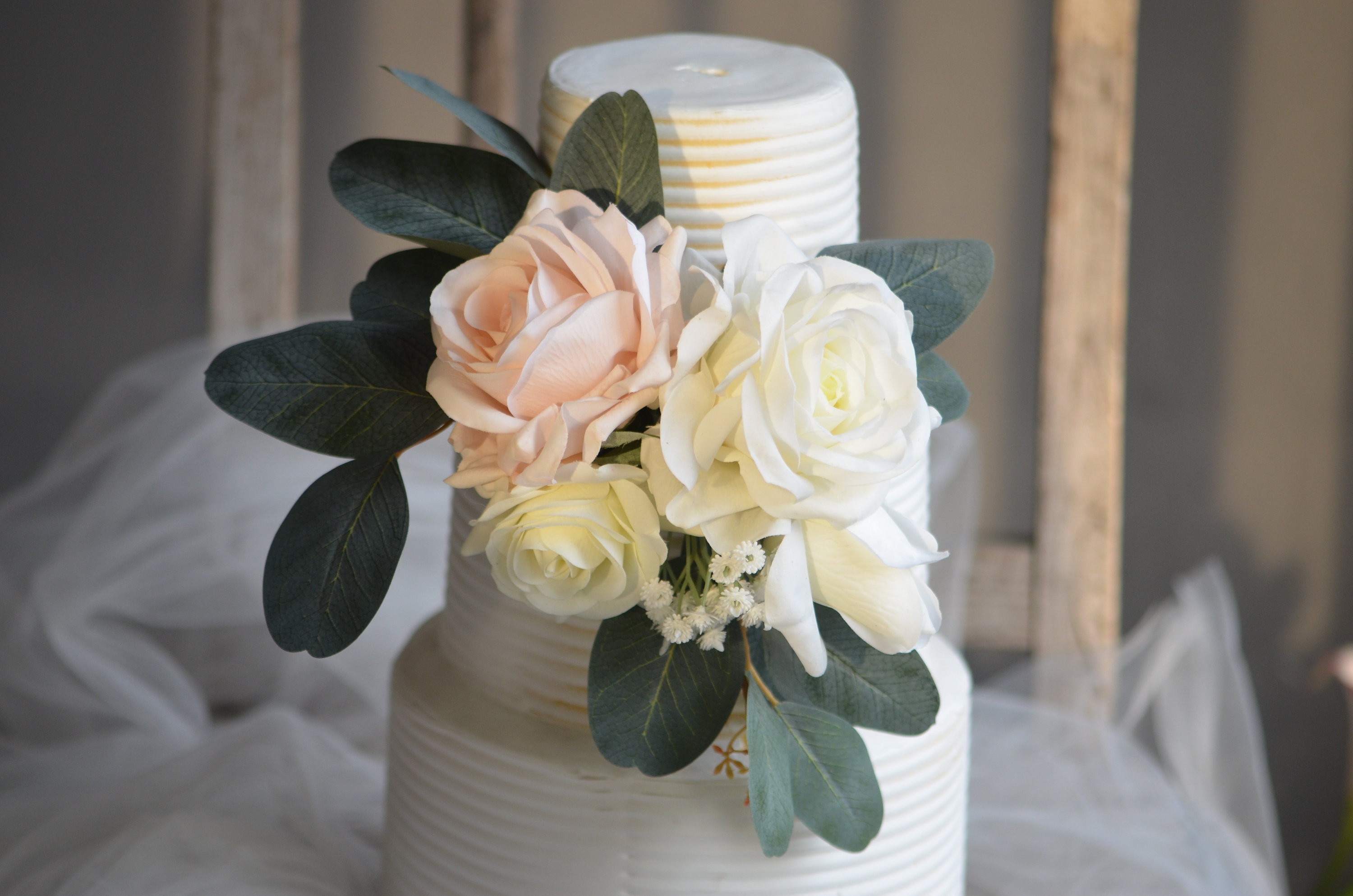 Faux Flowers Cake Topper Flowers Real Touch Roses Cake - Etsy