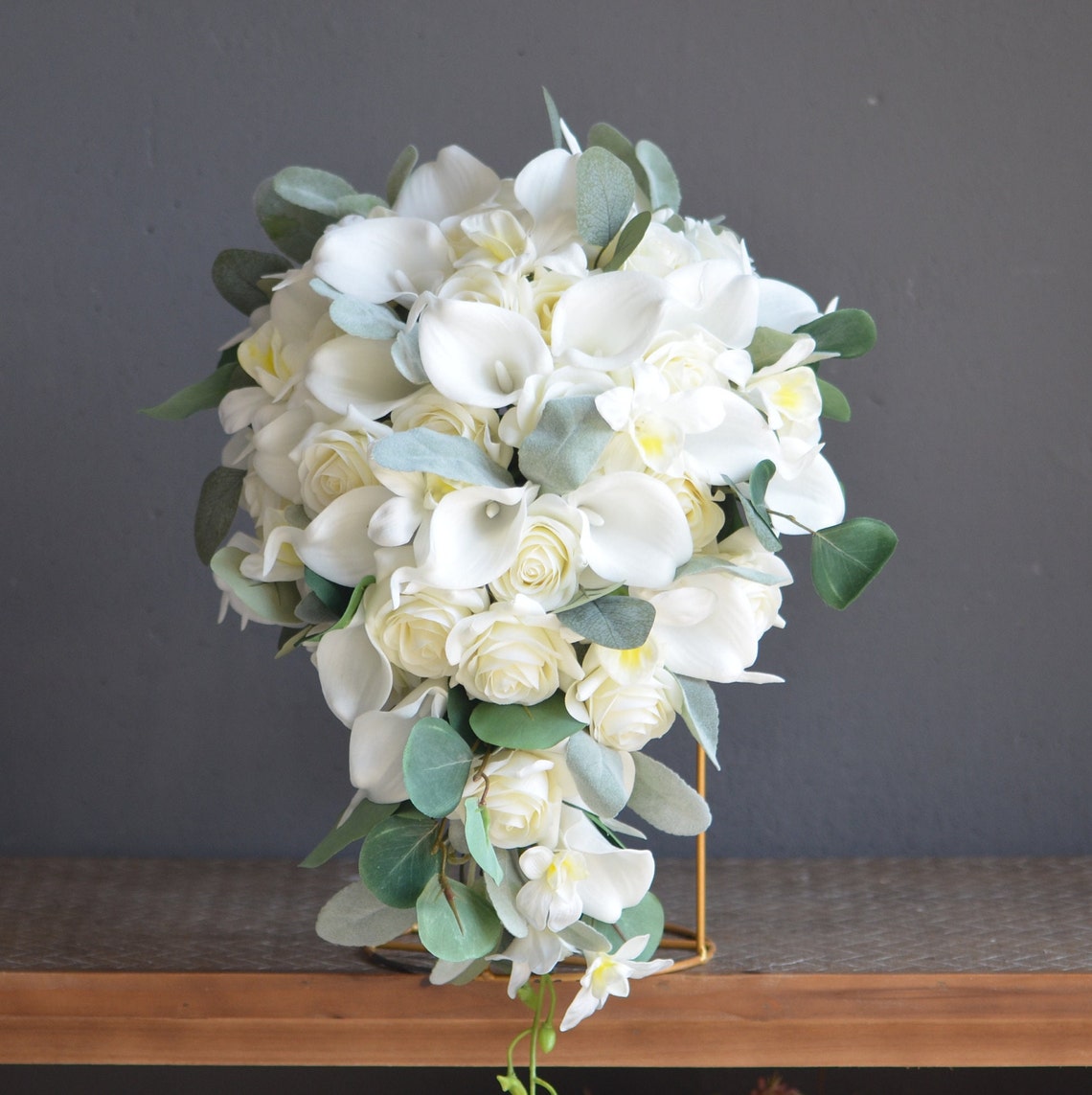 Fake Ivory White Wedding Bouquets Ivory Real Touch Roses - Etsy