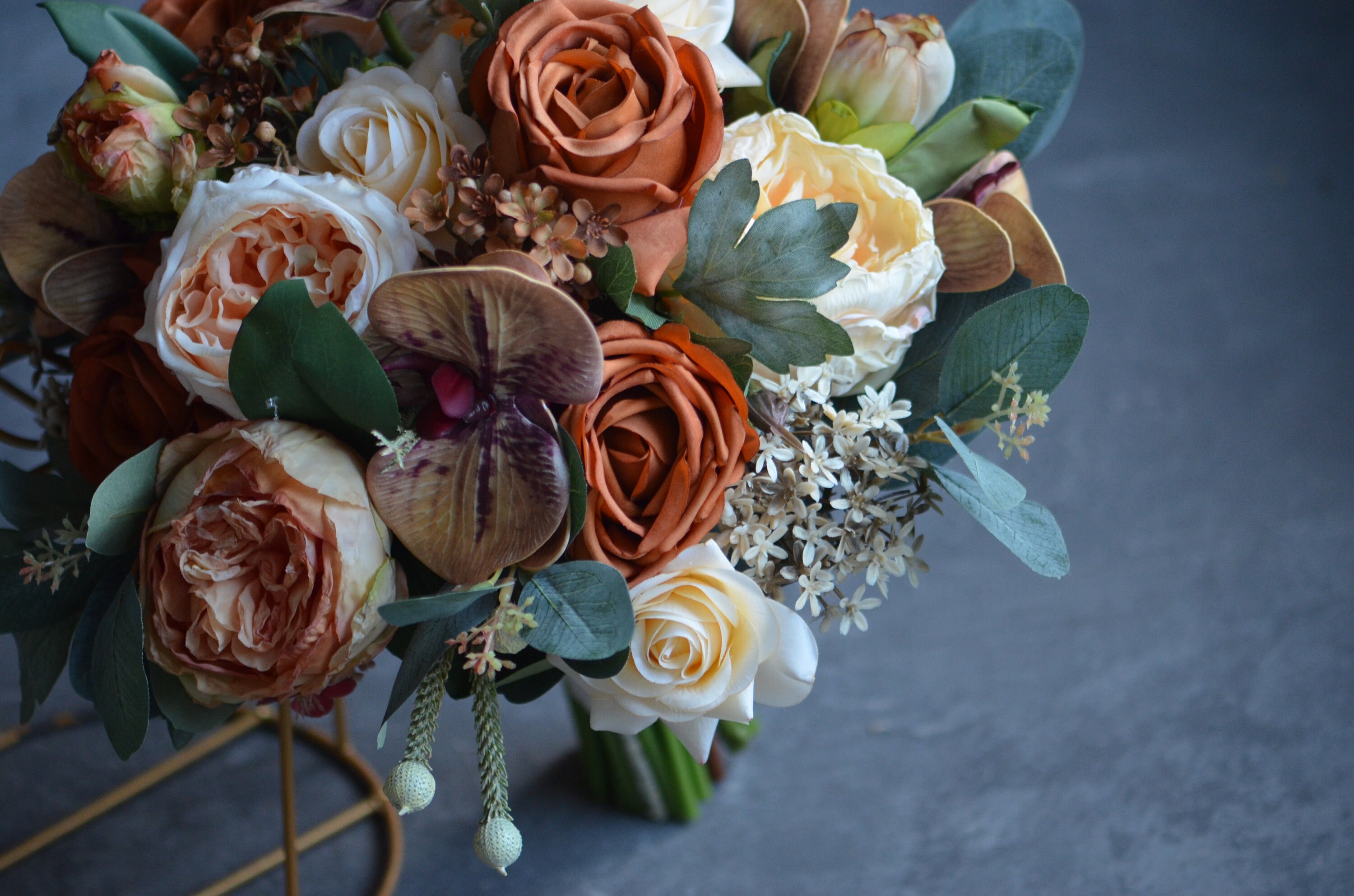 Burnt Orange and Champagne Fall Wedding Bouquet Terracotta - Etsy