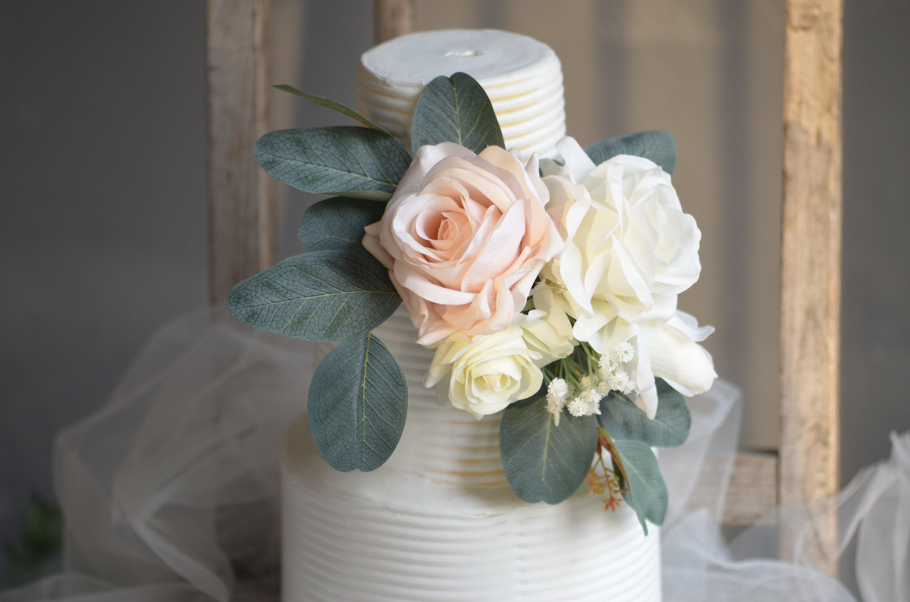 Faux Flowers Cake Topper Flowers, Real Touch Roses, Cake Decorations ...